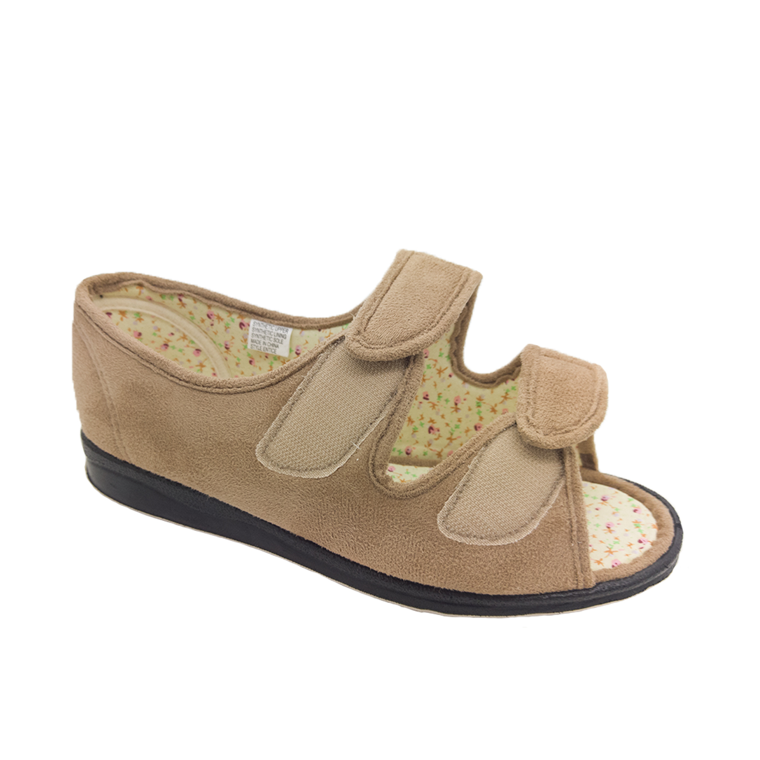 Ladies Slippers Bliss Entice Open Toe Slipper Adjustable Enclosed Heel ...