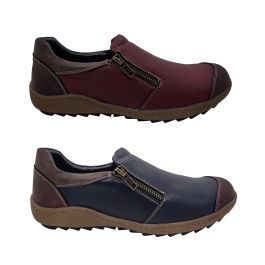 Lorella Callie Ladies Casual Shoes Winter Style Zip Side Multi Colour ...
