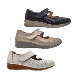 Lorella Sophia Ladies Shoes Leather Casual Adjustable Mary Jane Comfort ...